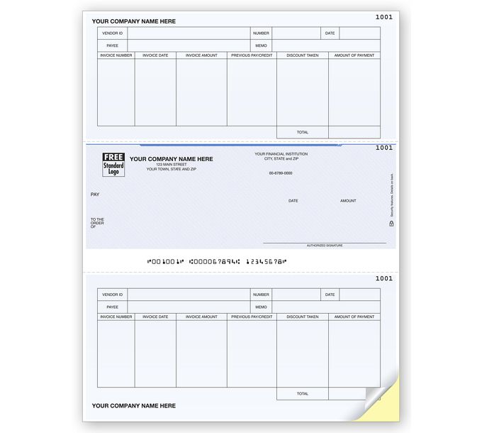 Business Checks - Custom Printed Laser Accounts Payable Check, One ...