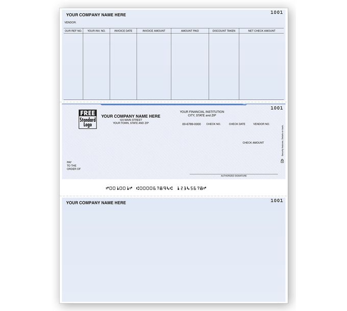 Business Checks - Laser Middle Accounts Payable Check - DLM273 by ...