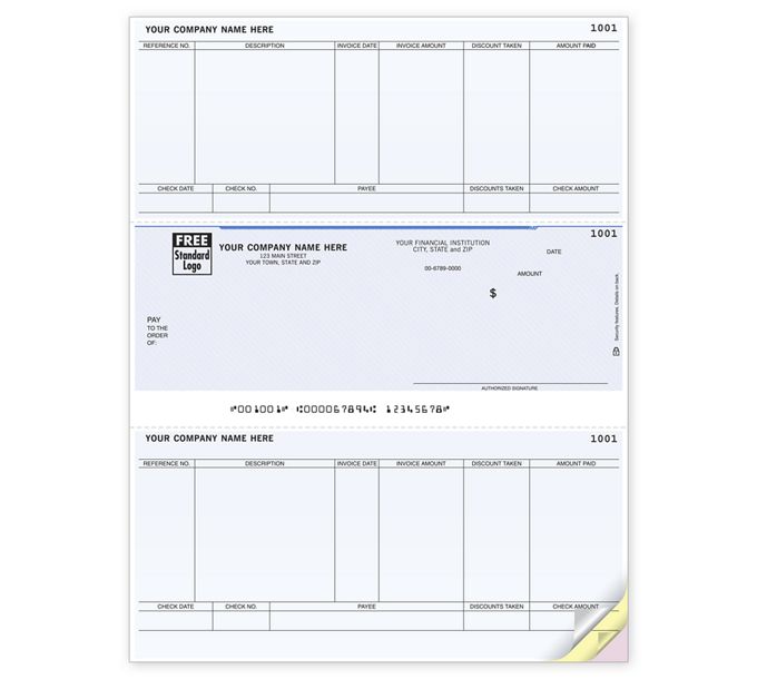 Laser Middle Accounts Payable Check (DLM275) - Printed by Deluxe ...