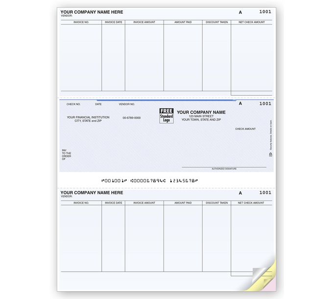 Business Checks - Laser Middle Accounts Payable Check - DLM278 by ...