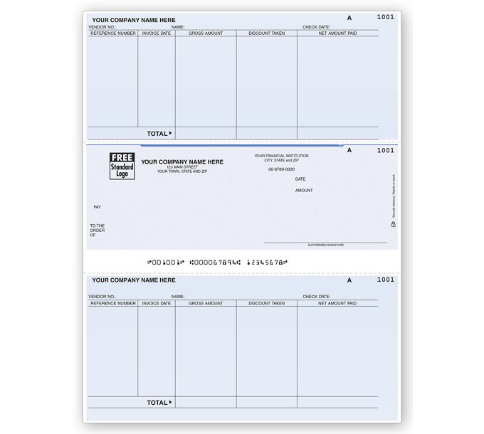 Business Checks - Laser Middle Accounts Payable Check - DLM287 by ...