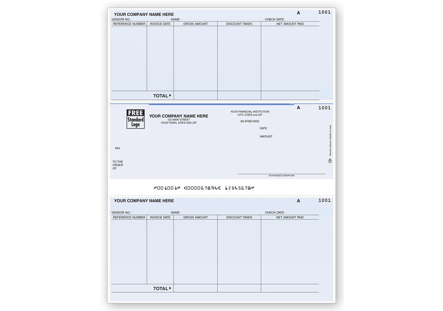 Business Checks - Laser Middle Accounts Payable Check - DLM287 by Deluxe
