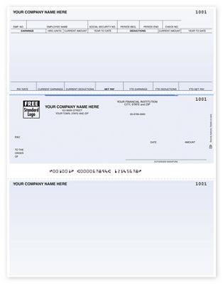 Business Checks - Custom Printed Laser Payroll Check, Compatible with ...