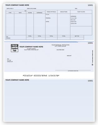 Business Checks - Custom Printed Laser Payroll Check, Compatible with ...