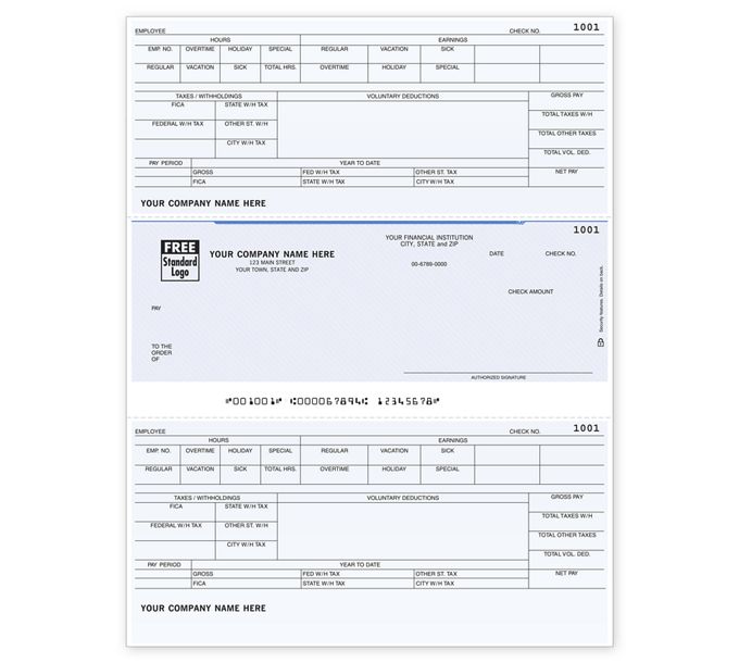 Business Checks - Custom Printed Laser Payroll Check, Compatible with ...