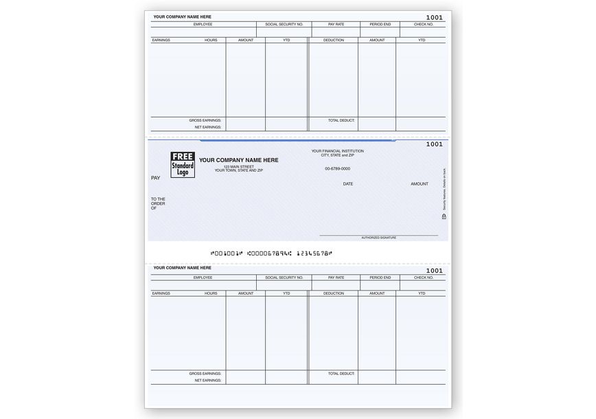 Business Checks - Custom Printed Laser Payroll Check, Compatible with ...