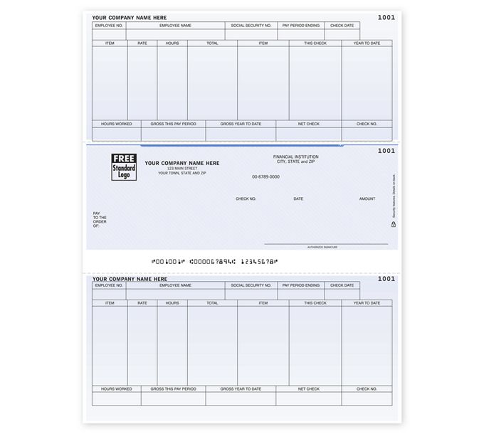 Laser Middle Payroll Check (DLM331) - Custom Printed by Deluxe | Deluxe.com