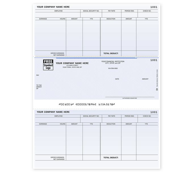 Business Checks - Custom Printed Laser Payroll Check, Compatible with ...