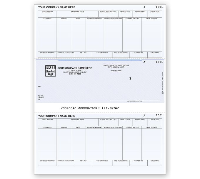 Payroll Checks - Laser Middle Payroll Check - DLM342 by Deluxe | Deluxe.com