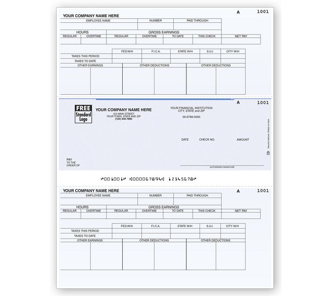 Payroll Checks - Laser Middle Payroll Check - DLM346 by Deluxe | Deluxe.com