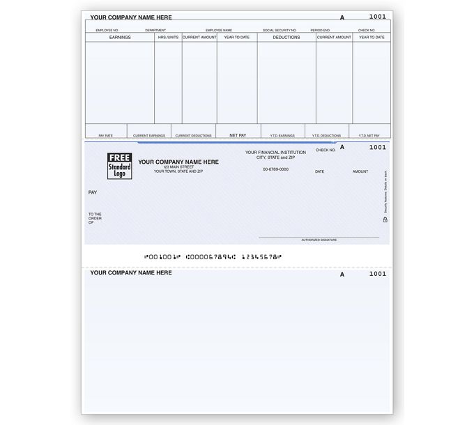 Payroll Checks - Laser Middle Payroll Check - DLM360 by Deluxe | Deluxe.com
