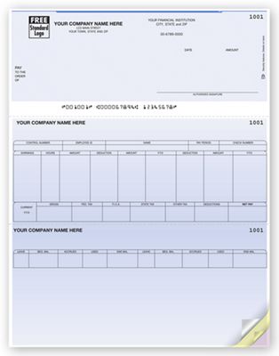 Payroll Checks - Laser Top Payroll Check - DLT310 by Deluxe
