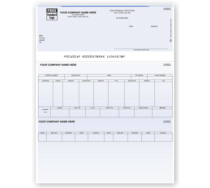 Payroll Checks - Laser Top Payroll Check - DLT310 by Deluxe | Deluxe.com