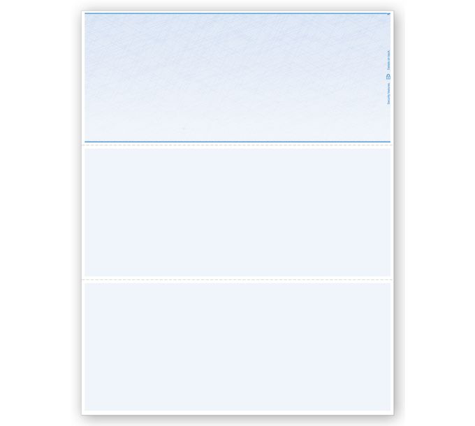 Business Checks - Laser Top Check With 3 2/23 & 7 Perforated, Blank ...