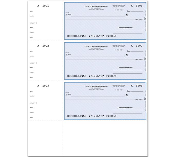 Business Checks - Laser Wallet Check, Lined - DLW008 by Deluxe | Deluxe.com