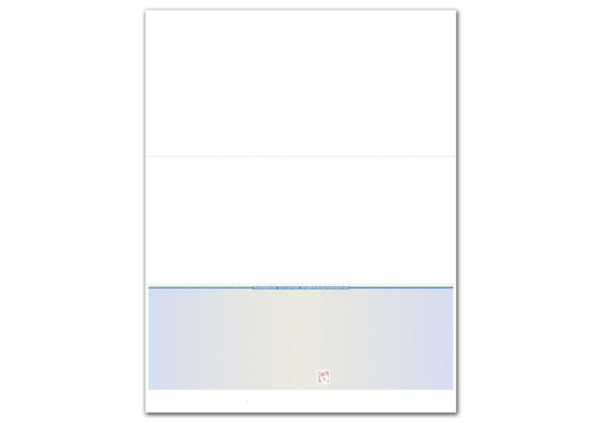 Security Blank Check Paper, Laser Bottom, All Purpose -DSLB833