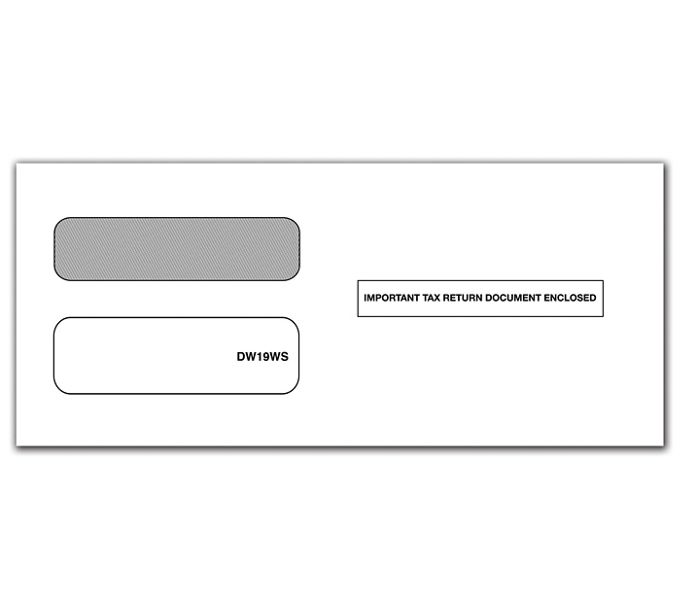 1099 Double Window Wide Envelope for 3 Up 1099s, Self Seal