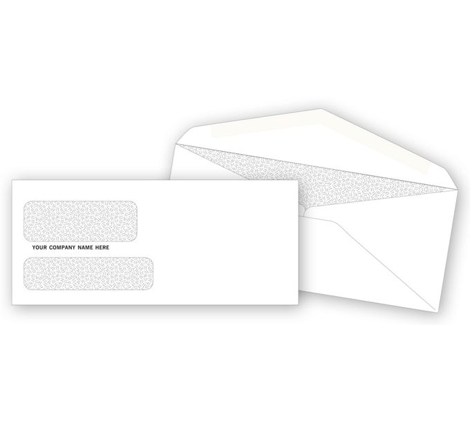 Business Envelopes - Custom Printed Double Window Confidential Envelope ...
