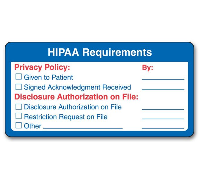 HIPAA Requirements Label | Deluxe.com
