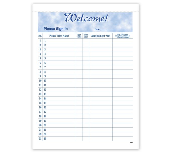 Sign In Sheets - Security Sign-in Sheets - M6060 by Deluxe | Deluxe.com