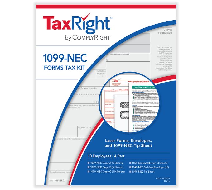 ComplyRight 1099-NEC 4 Part Kit w/Envelopes