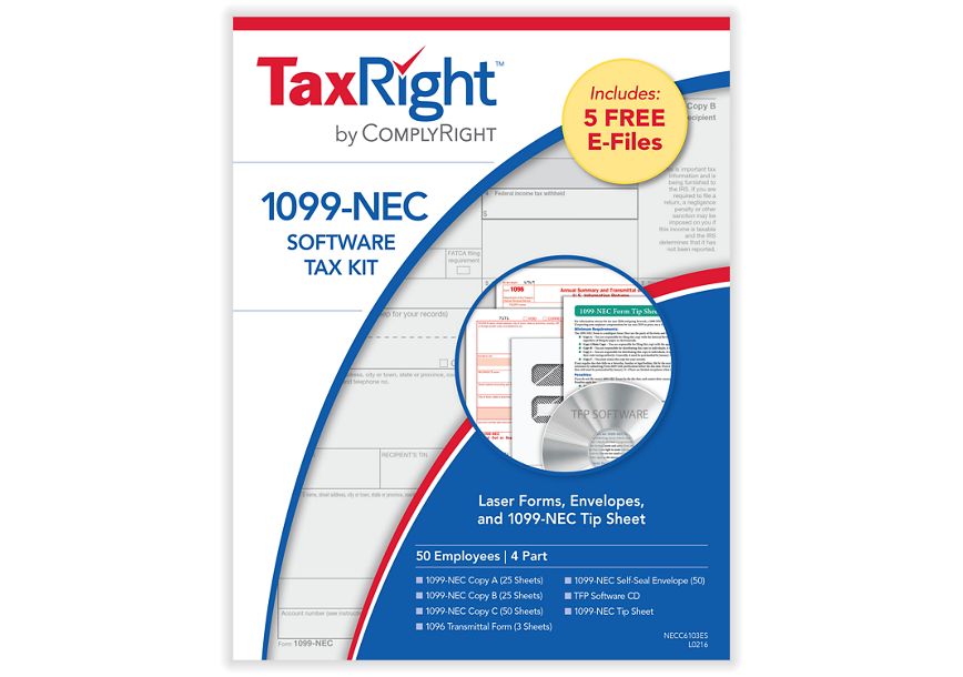 ComplyRight 1099NEC 4part Kit with Envelopes (50 Employees)
