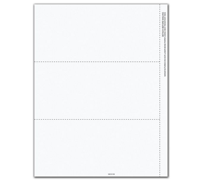 1099-NEC 3-Up Blank with Copy B and Paystub