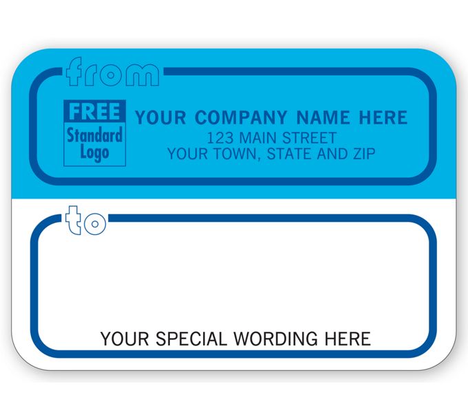 Business Labels - Blue & White w/ Blue Borders Mailing Label Rolls ...