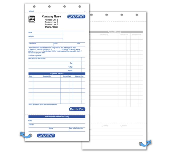 Layaway Forms 4 1/4 x 8 1/2, Set, Business Forms | Deluxe.com