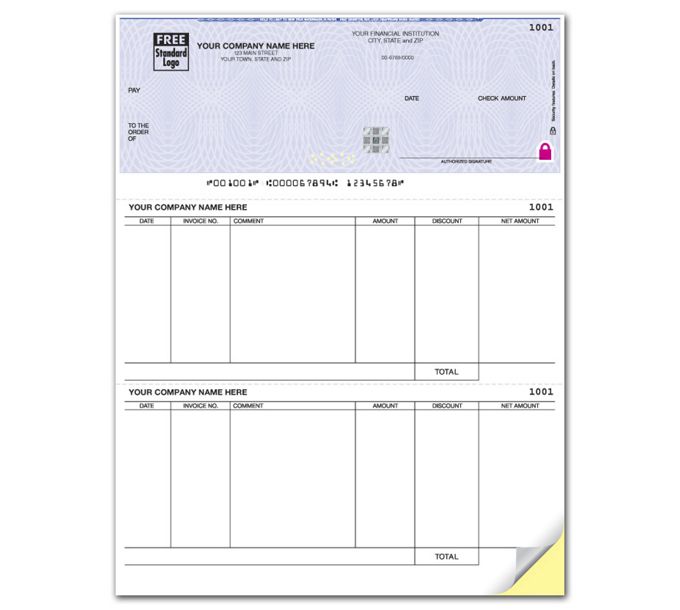 High Security Laser Top Check - Preprinted Stub Headings - SSLT239