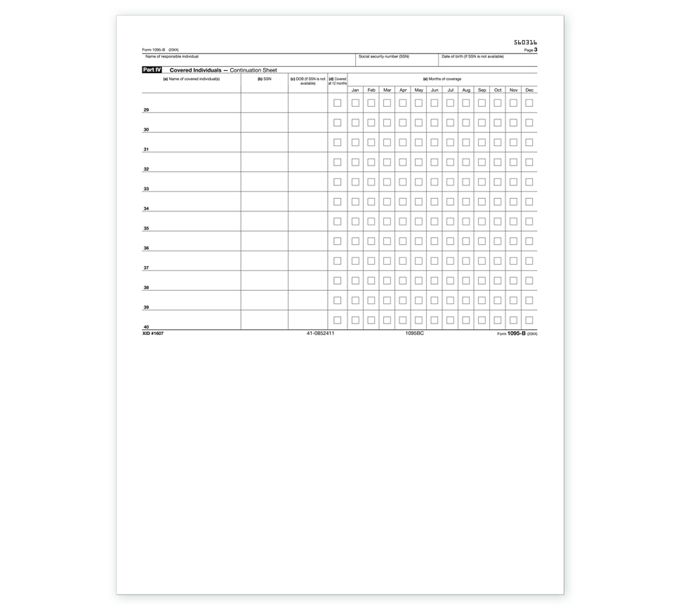 Laser 1095B ACA Continuation Sheet