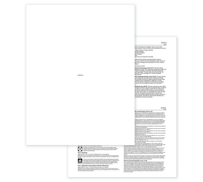 Laser Blank ACA Form 1095 w/Backer | Deluxe.com