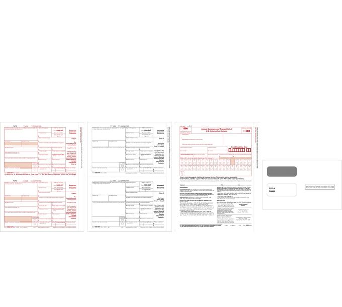 Laser 1099-INT Income Set & Envelope Kit, 3-part | Deluxe.com