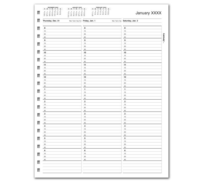 Appointment Books - TimeScan 1 Col 15 Min Looseleaf Appointment Book ...