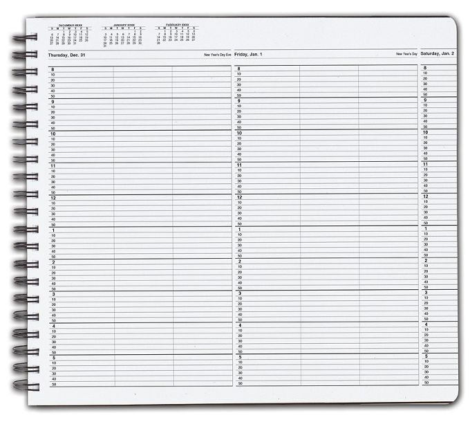 Appointment Books - TimeScan 3 Col 10 Min Wirebound Appointment Book ...