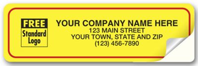 Business Labels - Laminated Vinyl Yellow Weather-Resistant Labels ...