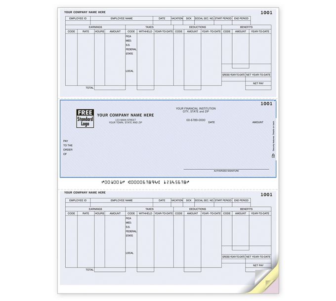 Custom Laser Middle Payroll Check | ZLM335 | Deluxe | Deluxe.com